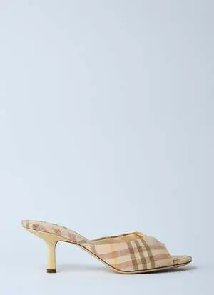 Burberry Check Heeled Mules