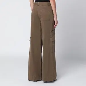 Off-White Brown Cotton Cargo Trousers