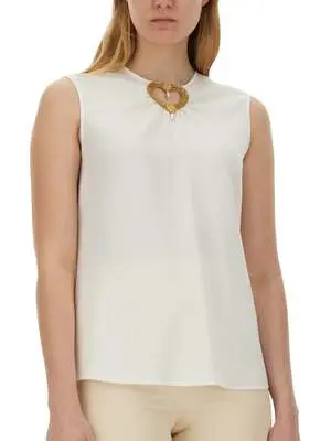 Moschino Blouse With Heart Applique