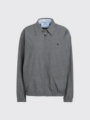 Prada Checked Shirt Jacket - Gray