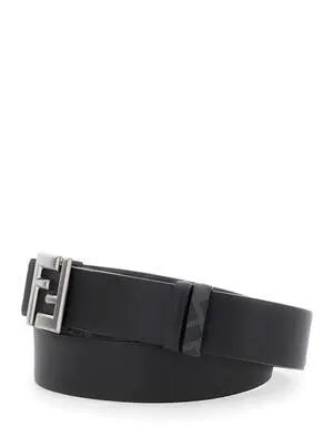 Fendi Reversible Leather Belt - Black