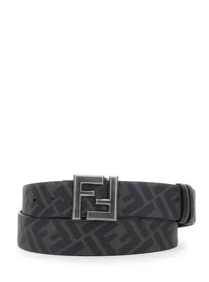 Fendi Reversible Leather Belt - Black