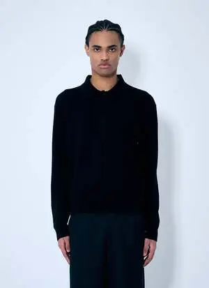 Saint Laurent Wool Polo Shirt - Black
