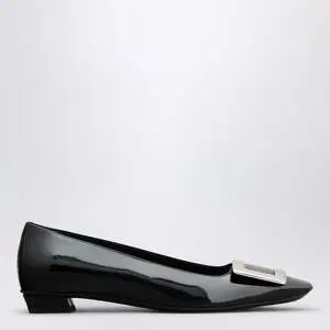 ROGER VIVIER Belle Vivier Patent Leather Ballet Flats - Black
