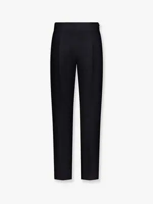 TOTEME Slim Evening Wool And Silk Trousers - Black