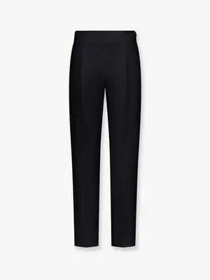 TOTEME Slim Evening Wool And Silk Trousers - Black