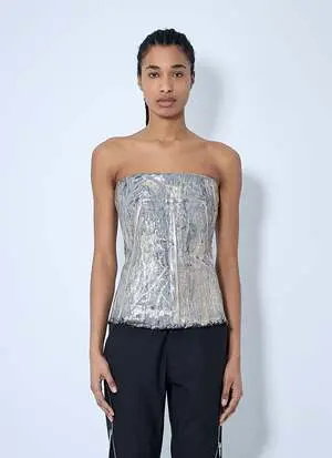 Rick Owens Denim Bustier Top - Gold