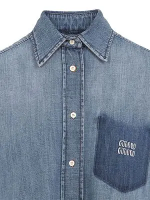 Miu Miu Suede And Denim Shirt