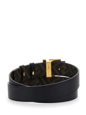 Fendi Reversible Belt With Ff Buckle In Brown Leather For
