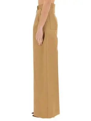 Max Mara Cotton Wide-leg Pants - Cream