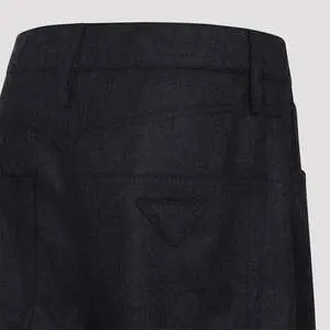 Prada Virgin Wool Wide Leg Trousers
