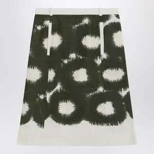 Prada Cotton Skirt With Military Pattern - Green