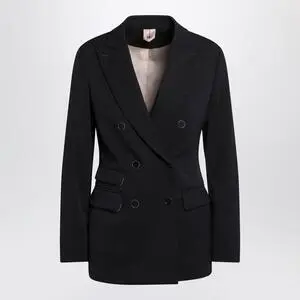 Max Mara Double-breasted Virgin Wool Jacket - Blue