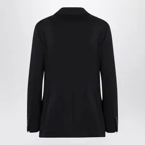 Max Mara Double-breasted Virgin Wool Jacket - Blue