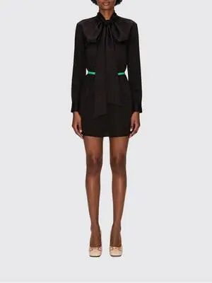 Gucci Silk Tie Detailed Dress - Brown