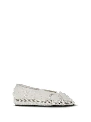 GANNI Jenny Mesh Ballerinas - White