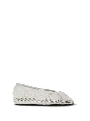 GANNI Jenny Mesh Ballerinas - White