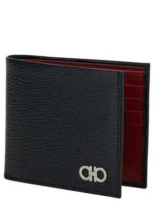 FERRAGAMO Wallet 'revival' Gancini With Double Hook In Grained Leather For