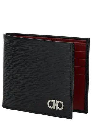 FERRAGAMO Wallet 'revival' Gancini With Double Hook In Grained Leather For