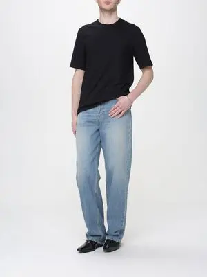 Saint Laurent Basic Cotton T-shirt With Embroidered Logo