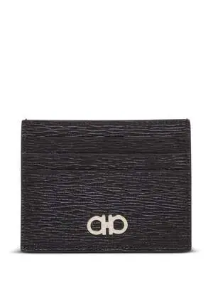 FERRAGAMO Cardholder 'revival' With Gancini Buckle On The Front In Black Leather For - Multicolor