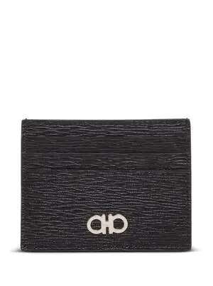 FERRAGAMO Ferragamo Men Cardholder 'Revival' With Gancini Buckle On The Front In Black Leather For Men Multicolor
