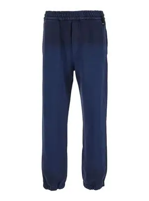 Fendi Blue Pants With High Elastic Waist In Cotton - Multicolor