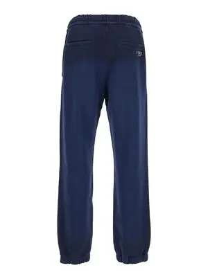 Fendi Blue Pants With High Elastic Waist In Cotton - Multicolor
