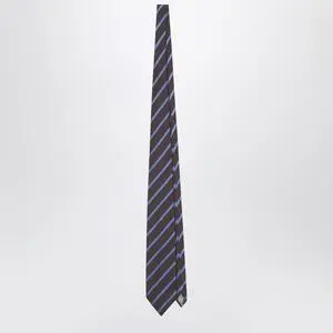 THE FRANKIE SHOP Striped Fabric Tie - Brown