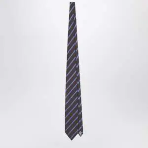 THE FRANKIE SHOP Striped Fabric Tie - Brown