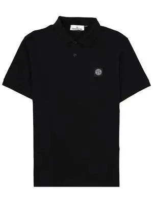 Stone Island Polo With Logo - Black