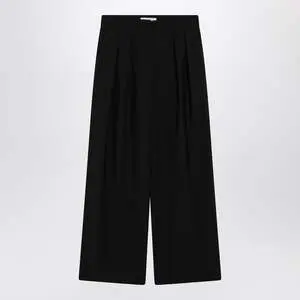 THE FRANKIE SHOP Wide-leg Wool-blend Trousers - Black