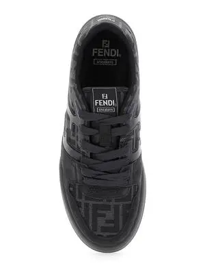 Fendi Sneakers 'match' With Logo Patch On The Tongue And Ff Motif All-over In Grey Leather For - Gray
