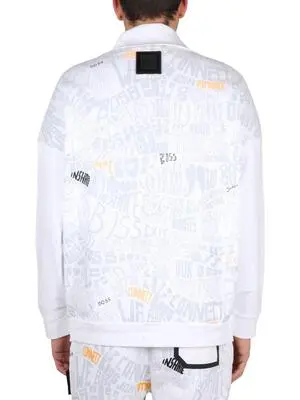 BOSS Logo Sweatshirt With High Neck - White
