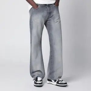 Off-White Grey Washed-effect Jeans - Gray