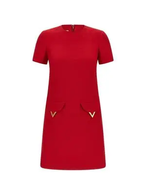 Valentino Garavani Vlogo Signature Wool And Silk Dress - Multicolor