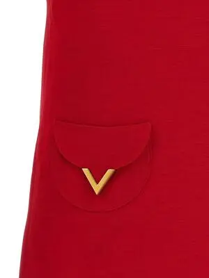 Valentino Garavani Vlogo Signature Wool And Silk Dress - Multicolor