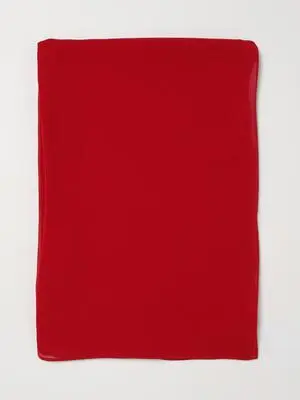 Max Mara Silk Georgette Stole - Red