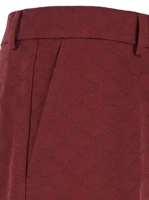Gucci Cotton Gg Motif Straight Pants
