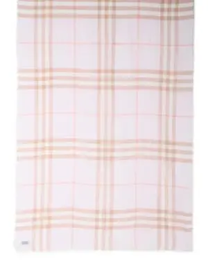 Burberry Wide Scarf In Quartz 'check' Wool - Pink