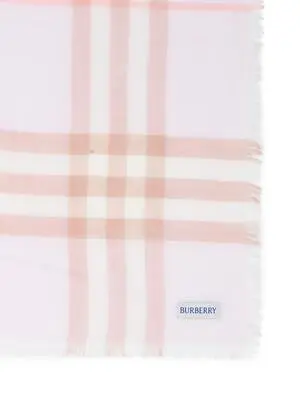 Burberry Wide Scarf In Quartz 'check' Wool
