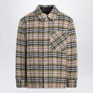 Burberry Beige Checked Wool Shirt Jacket - Cream