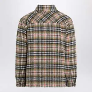 Burberry Beige Checked Wool Shirt Jacket - Cream