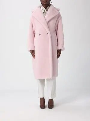 Max Mara Teddy Coat In Faux Fur - Pink