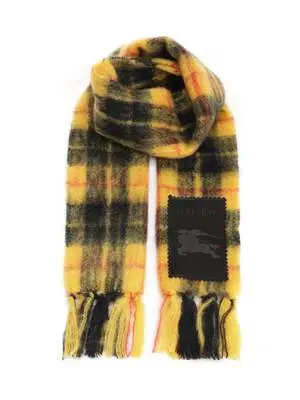 Burberry Check Wool And Mohair Scarf - Yellow