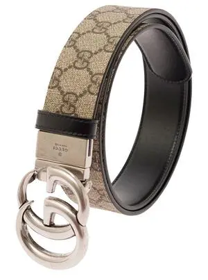 Gucci Reversible Gg Canvas And Leather Belt - Multicolor