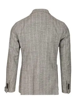Tagliatore Montecarlo Boucle Double Breasted Blazer - Gray