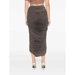 Magda Butrym Asymmetric Draped Skirt - Brown