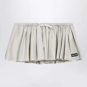 Miu Miu Ponge Tech Mini Skirt In Recycled Polyester, Opal