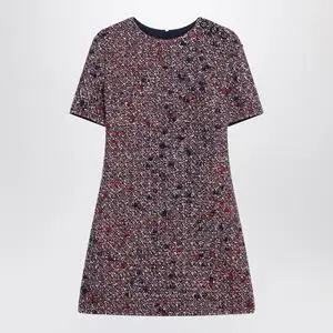 Gucci And Red Boucle Wool Dress - Blue